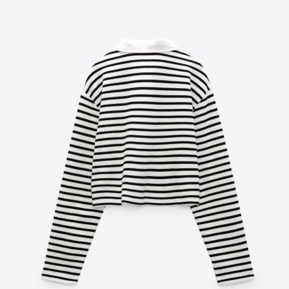 Zara Tops Zara Striped Polo Crop Top Poshmark